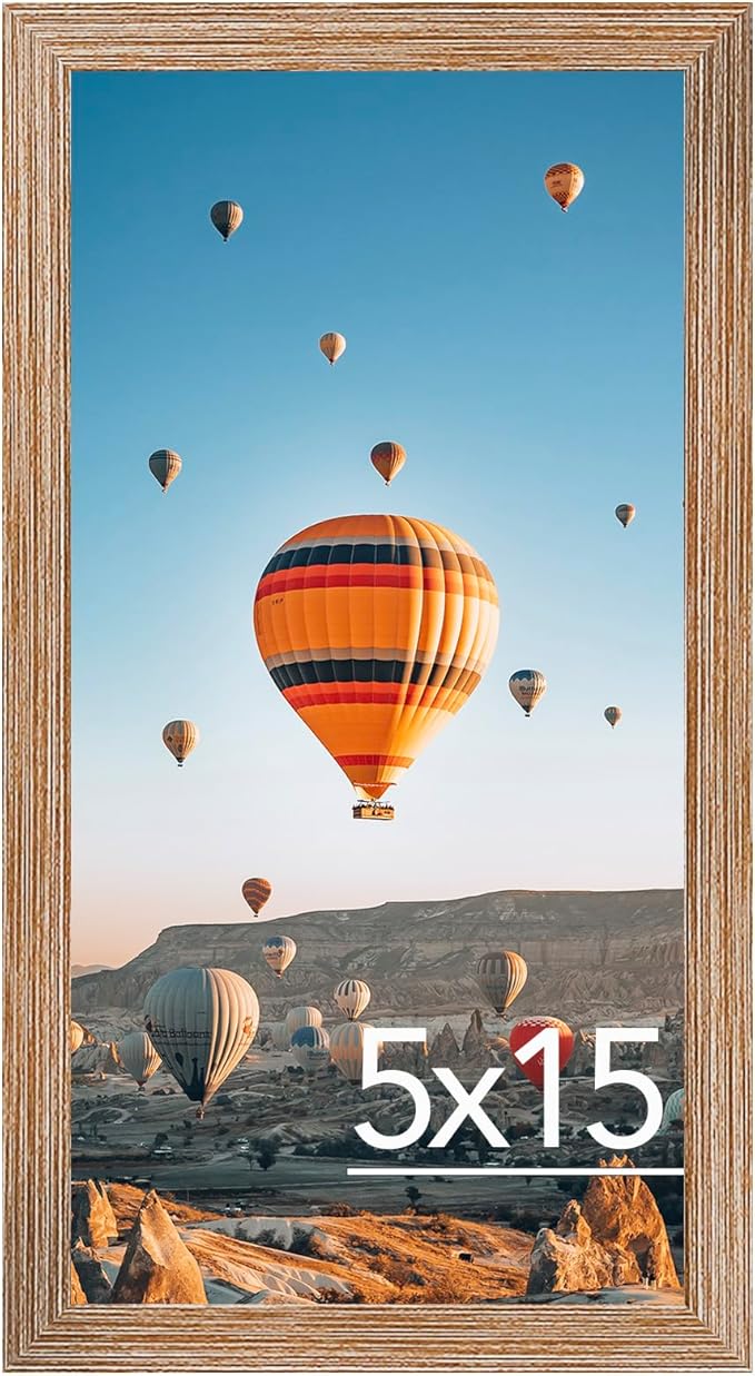 Amazon.com - JCJMY 5x15 Picture Frame Rustic Brown for Wall Hanging ...