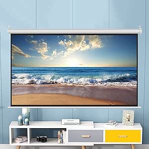 Amazon.com: Projector Screen Projection Screen - Manual Pull Down ...