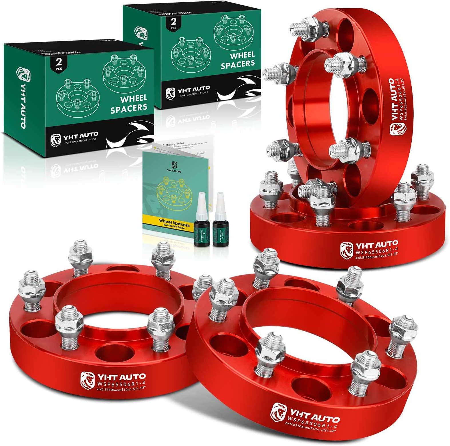 Amazon.com: YHTAUTO 6x5.5 Hubcentric Wheel Spacers 1.25 inch Fits ...