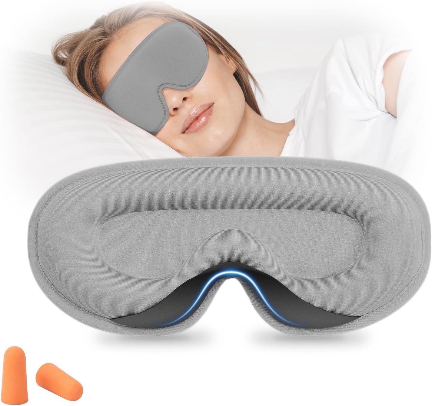 Amazon.com: MZOO Sleep Eye Mask for Side Sleeper Men Women, Zero Eye ...