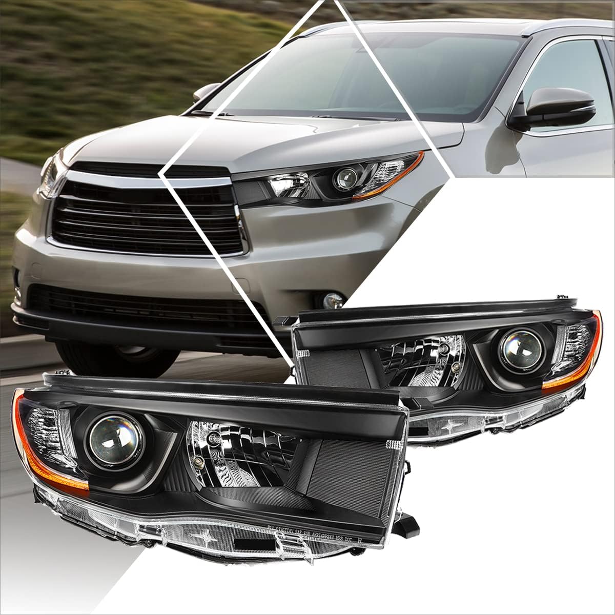 Amazon.com: PM PERFORMOTOR Projector Headlight Assembly Compatible with ...