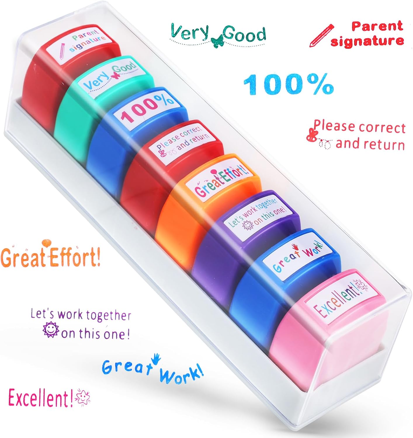Personalized Teacher Stamp 8-Piece Teacher Stamps Set - Self-Inking ...