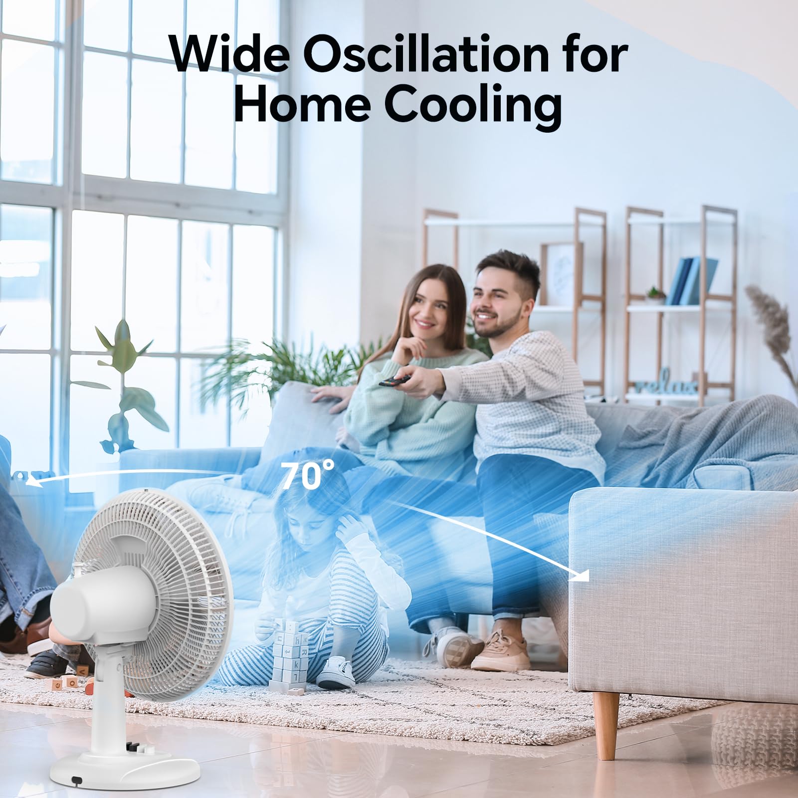 Snapklik.com : Shinic Table Fan 12 Inch Oscillating Table Fan