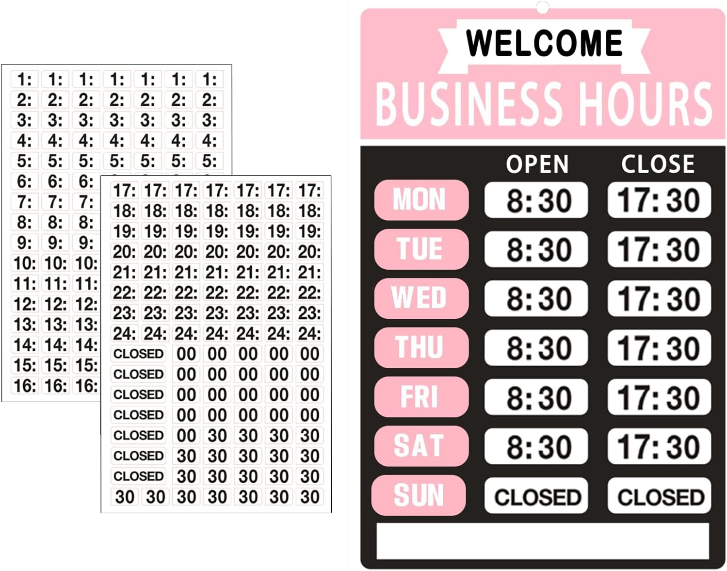 Amazon.com : Business Hours Sign,Opening Hour Sign Kit,Changeable Store ...