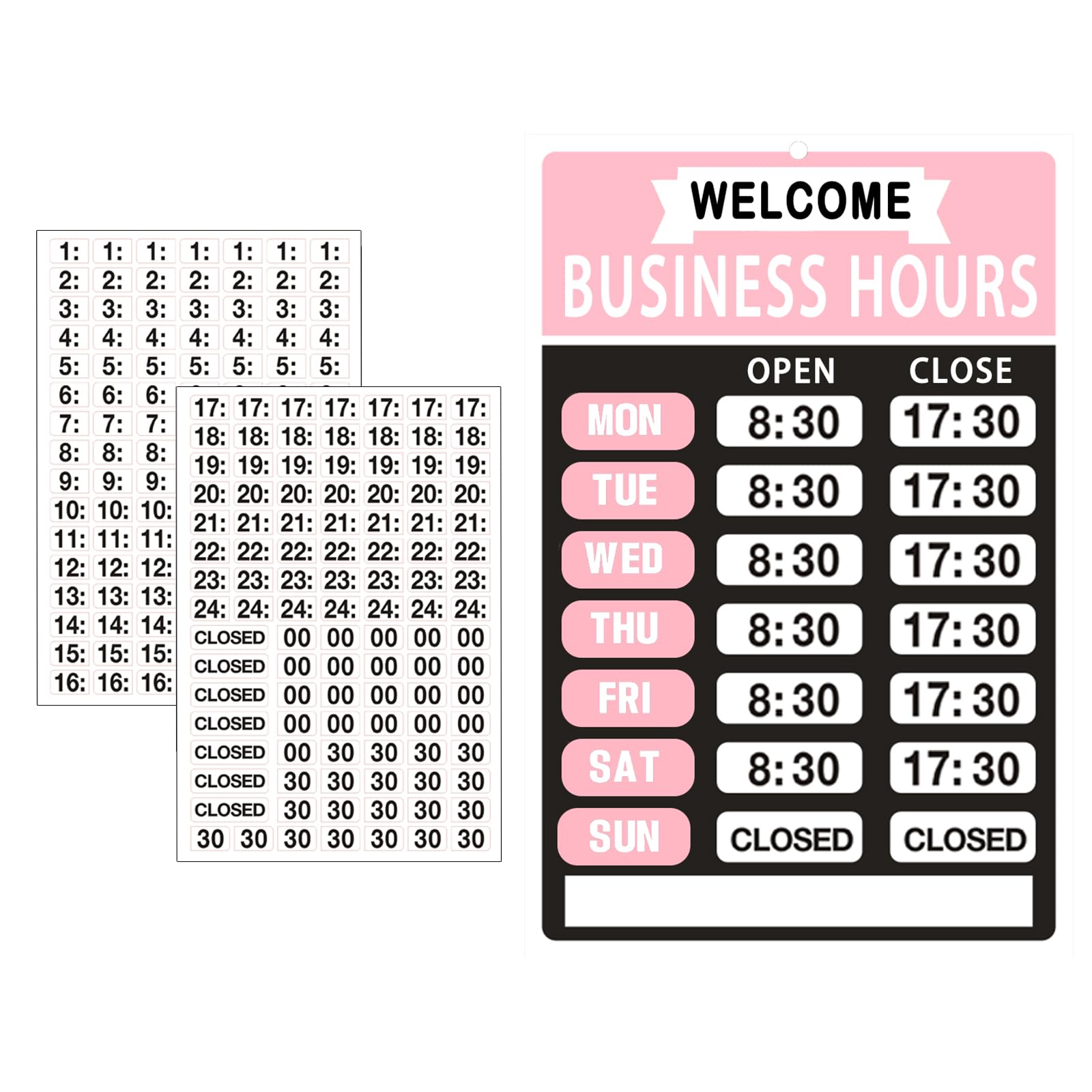 Amazon.com : Business Hours Sign,Opening Hour Sign Kit,Changeable Store ...