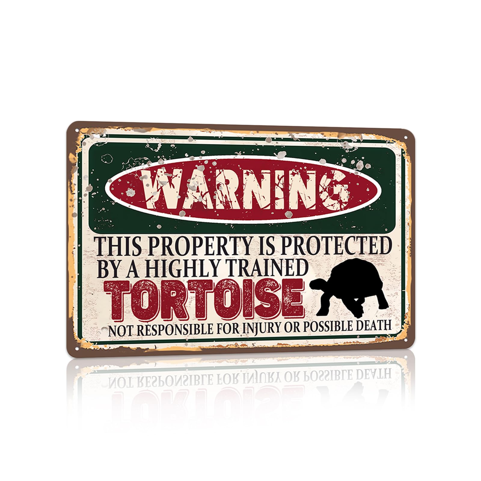 Amazon.com: RCXsigns Vintage Tortoise Metal Sign， Warning this property ...