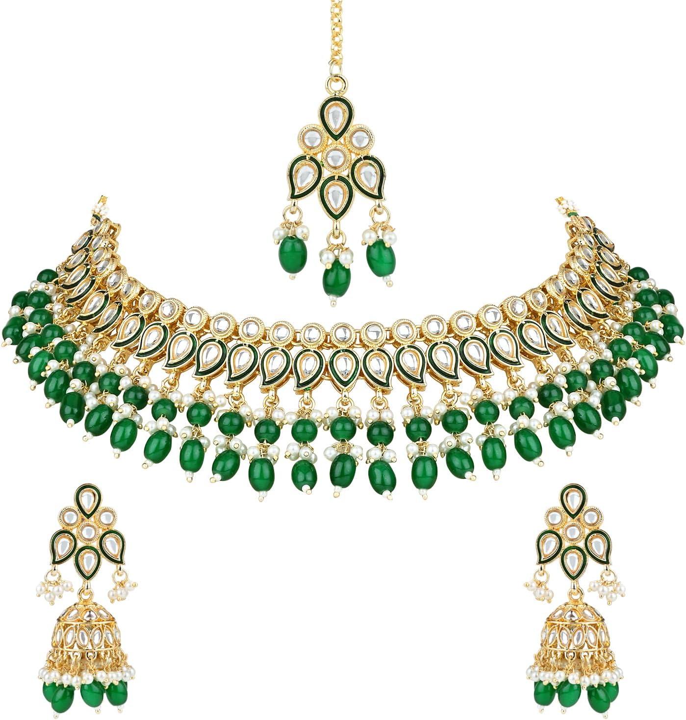 Amazon.com: I Jewels Gold Plated Indian Wedding Bollywood Kundan Pearl ...