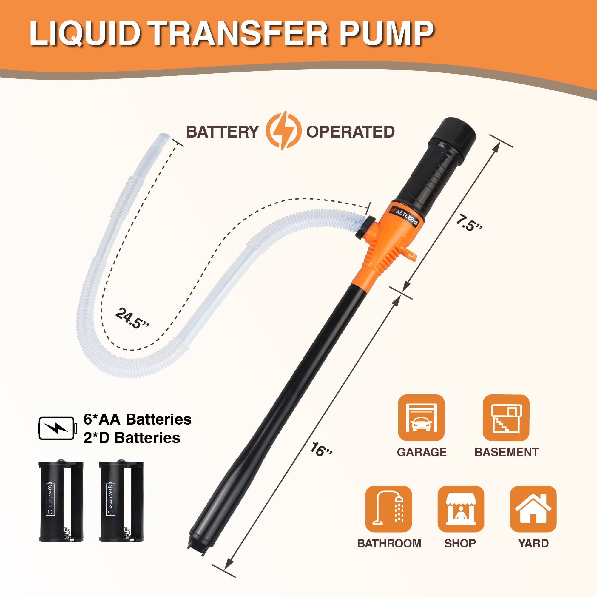 Snapklik.com : AETLEEMO Portable Power Battery Pump, Battery Operated ...