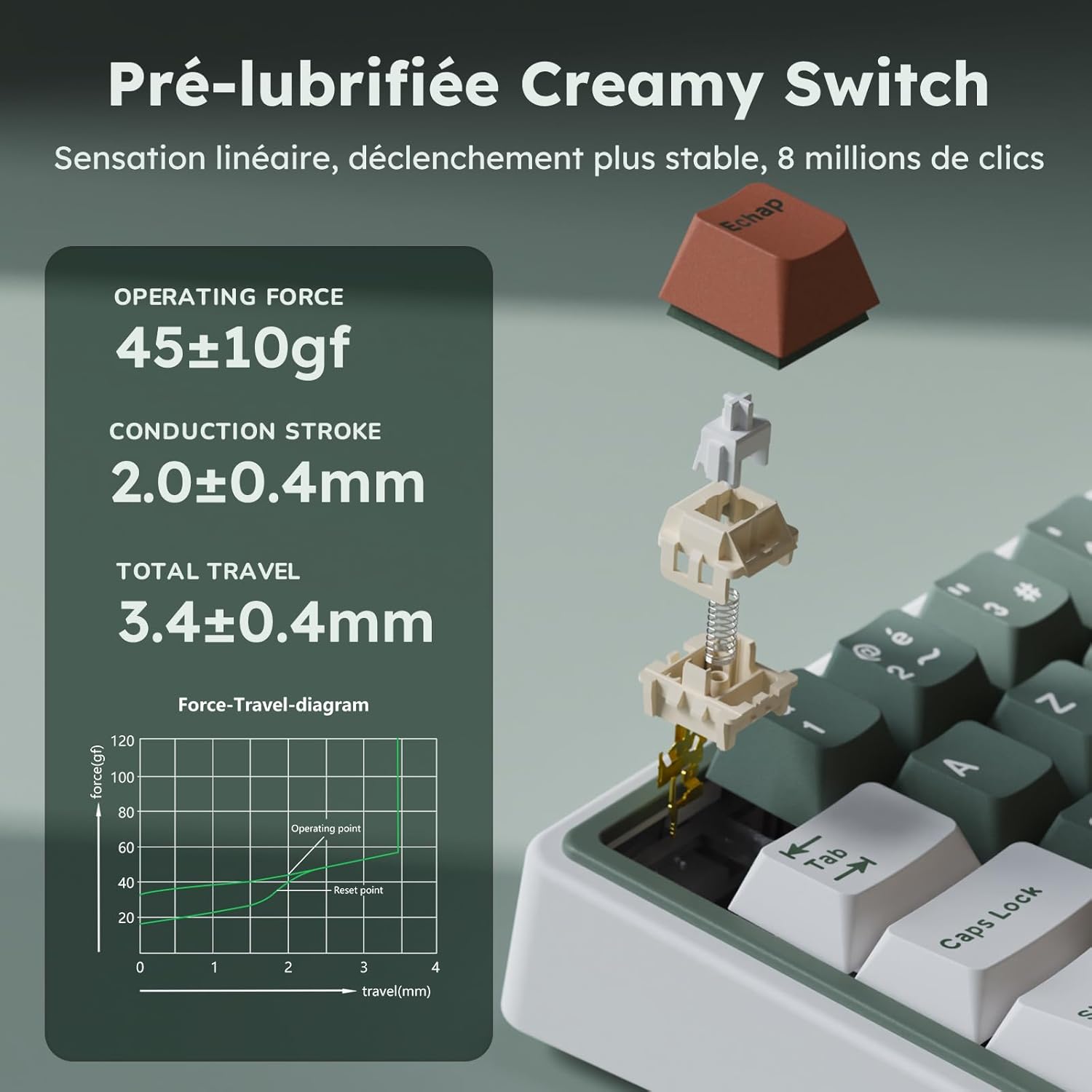 RK ROYAL KLUDGE R65 Clavier Mecanique 60% Gasket Mounted, Clavier Gamer Tri-Mode RGB ...