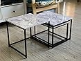 Amazon.com: mDesign Modern Nesting Tables, Industrial Stackable ...