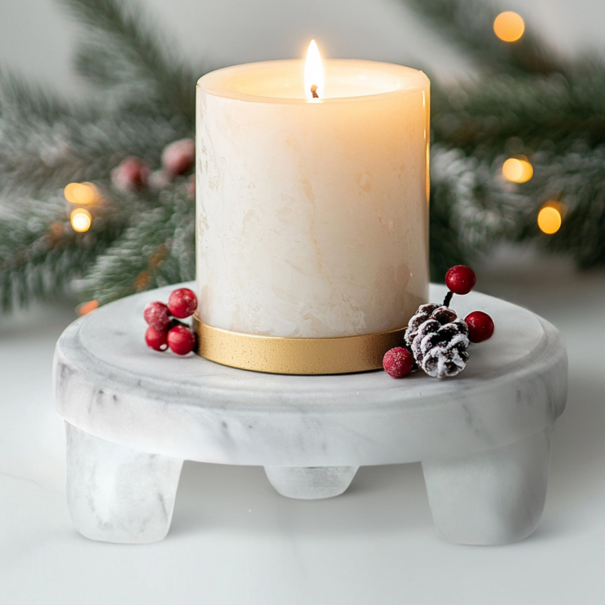 Amazon.com: STRONA 6" Round Marble Riser for Kitchen Counter Decor ...