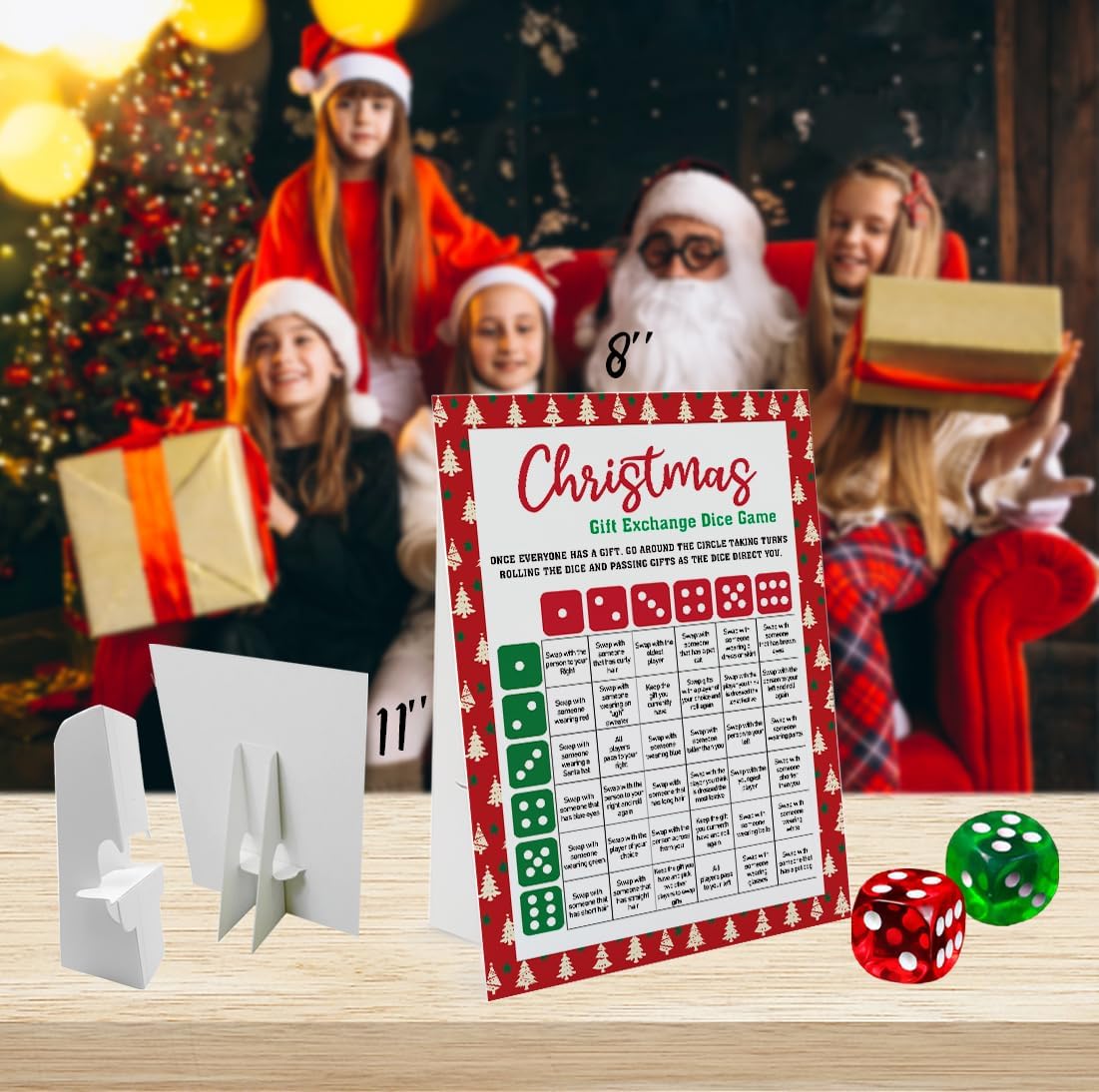 Juego de dados de intercambio, letrero de pie con 2 dados (idioma ...