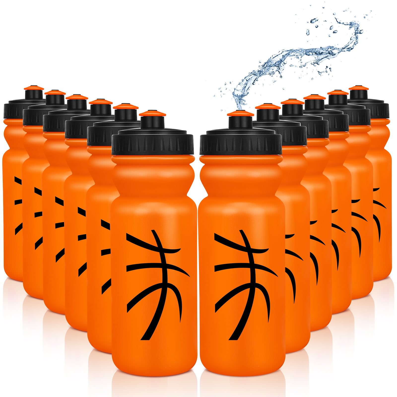 Amazon.com: Nitial 12 Pack Basketball Water Bottles Bulk 20 oz Reusable ...