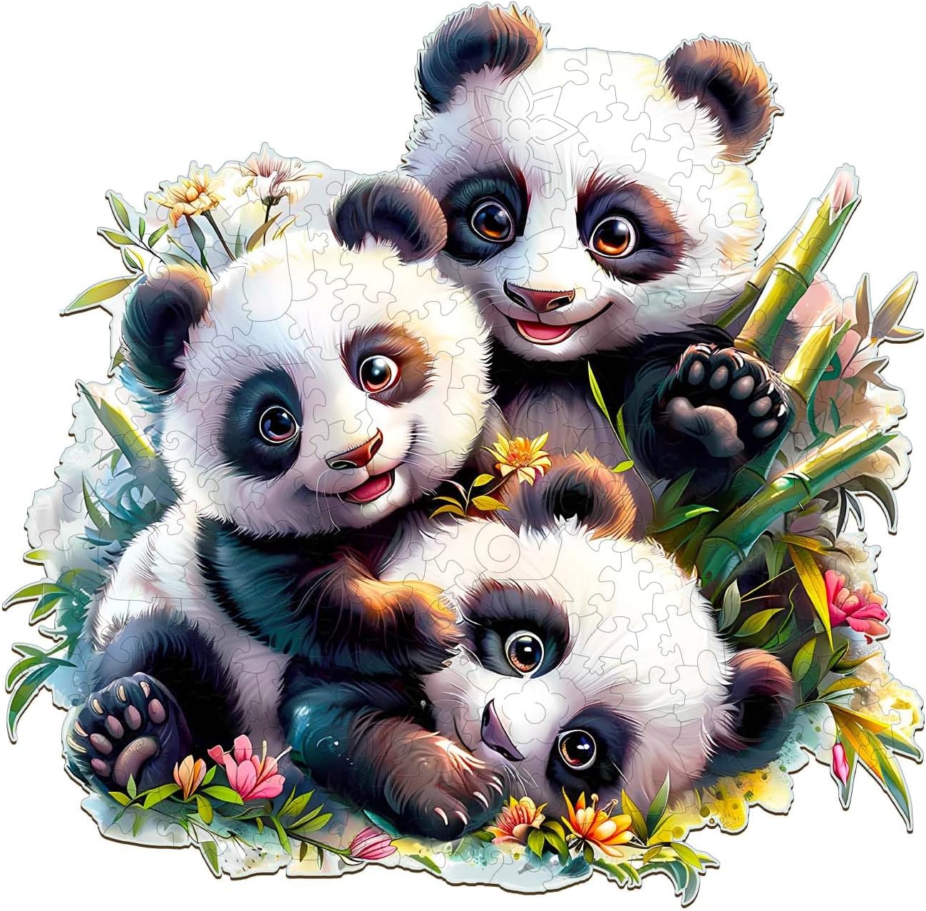 Amazon.com: Wooden Jigsaw Puzzles-Wood Puzzles Adult Unique Shape Panda ...