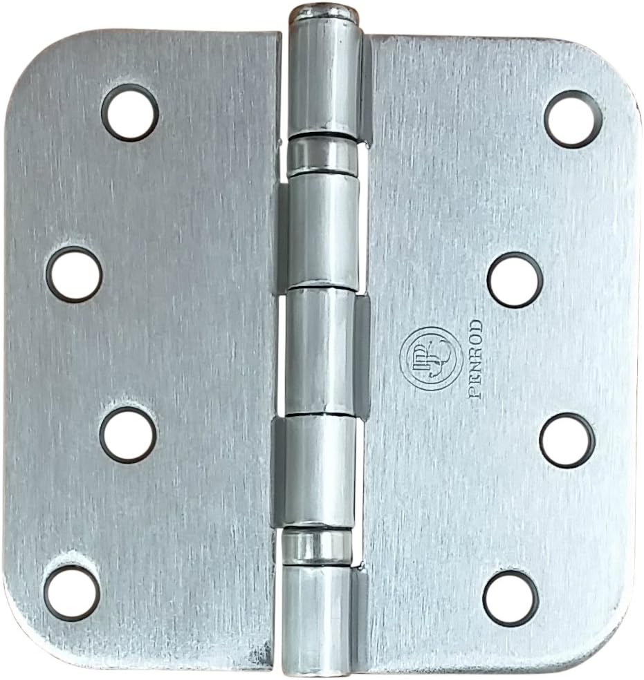 Security Door Hinges - Satin Nickel - 4 Inch with 5/8 Radius - Security ...