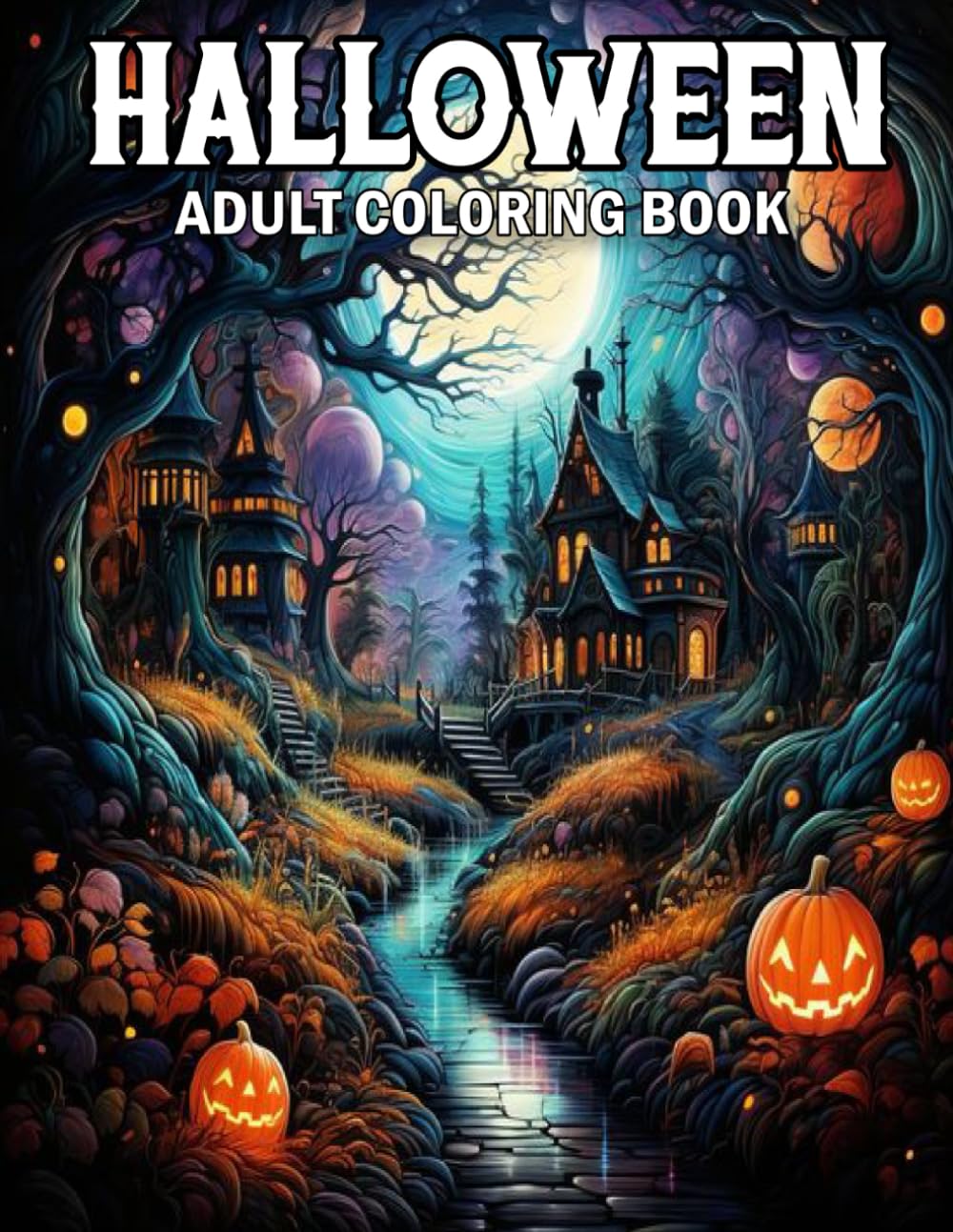 Halloween Coloring Book For Adult: 50 Easy Autumn Halloween Coloring ...