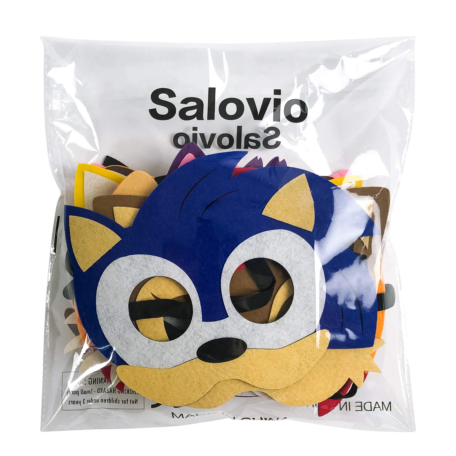 Buy Salovio 12Pcs Sonic Felt Masks Themed Party Supplies Birthday ...