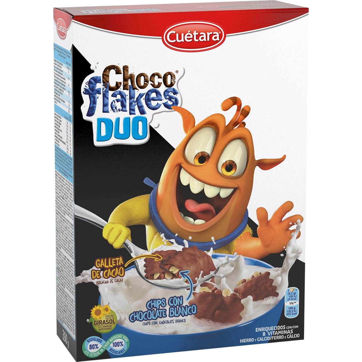 Amazon.com: Cuétara Cuetara - Choco Flakes Duo - Cereales de Galletas de Desayuno de Vainilla y ...