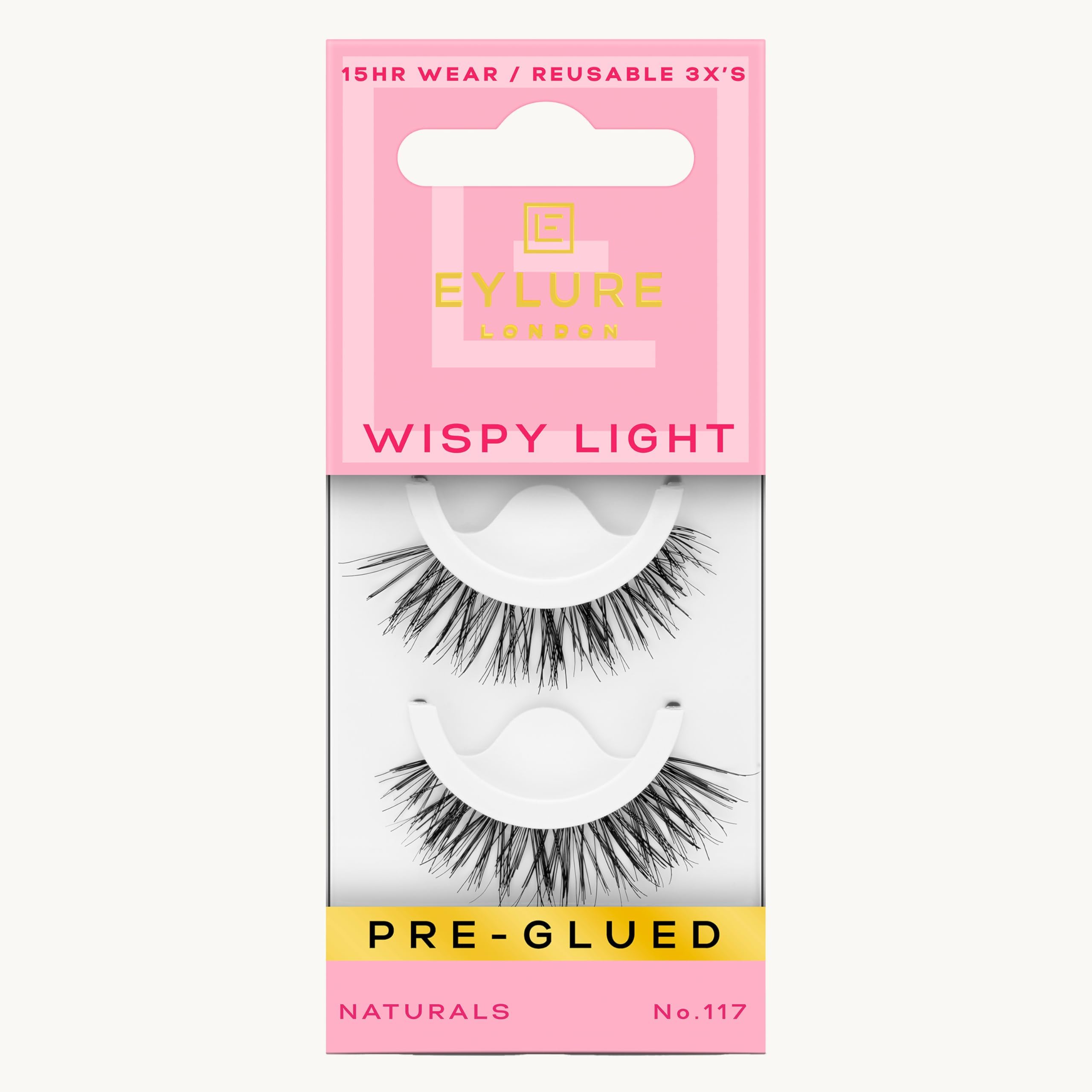 Amazon.com: Eylure Press On Pre-Glued False Eyelashes, Wispy Light ...