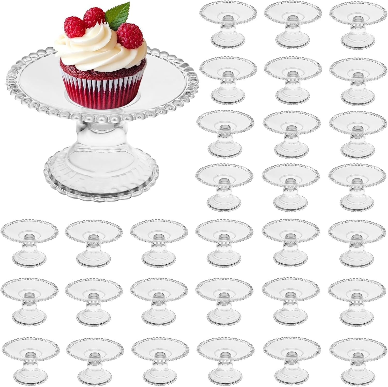 Amazon.com: 30 Pcs Mini Cake Plate Stand Plastic Mini Cake Stand for ...