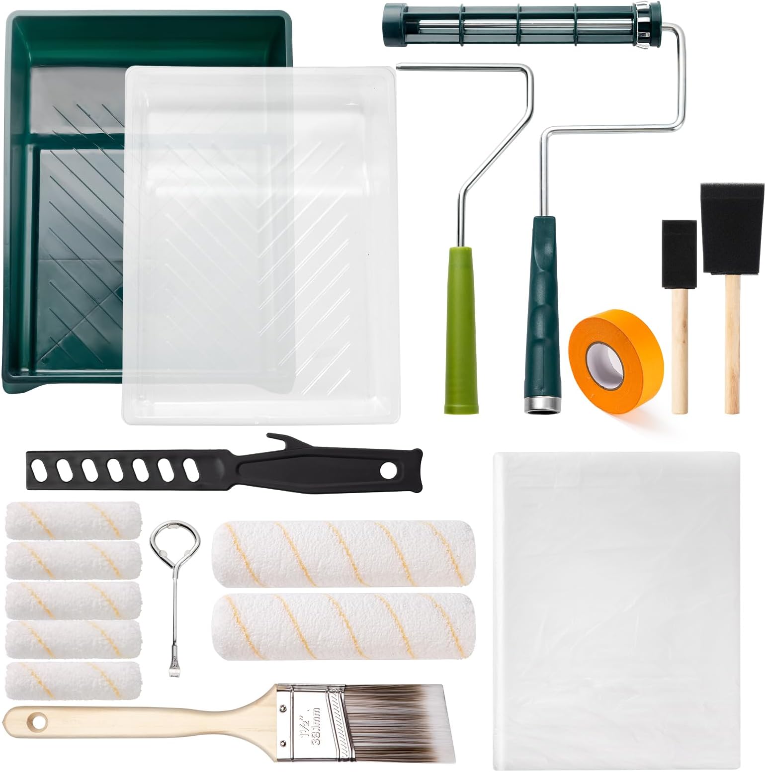 Amazon.com: Paint Roller Kit - 8 pcs Set with 2" Paint Brush, Non-Slip ...