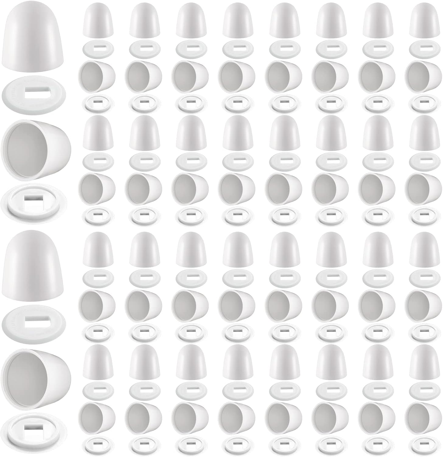 Blulu 64 Pieces Universal Toilet Bolt Caps Plastic Round Push on Toilet ...