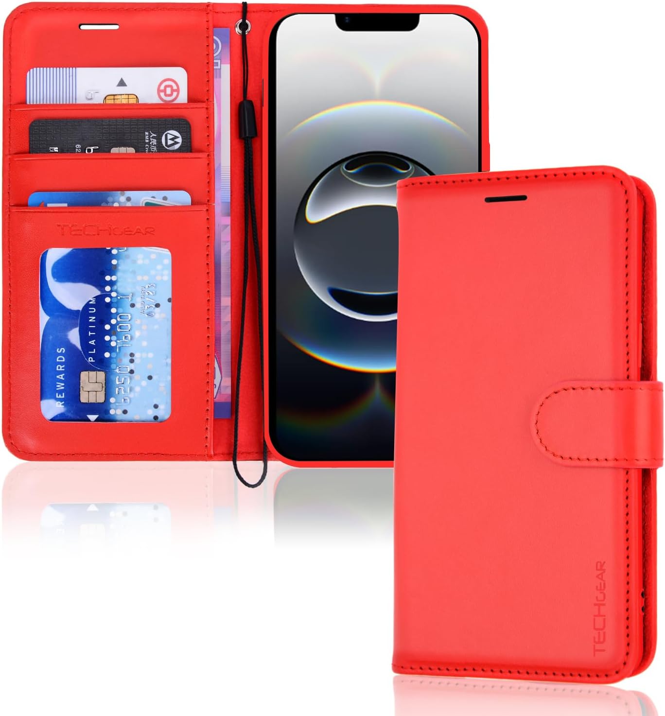 TECHGEAR iPhone 16e Leather Wallet Case, Protective Flip Case Cover ...