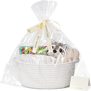TIMEYARD Small Basket for Gifts, Easter Basket White Empty Gift Baskets ...