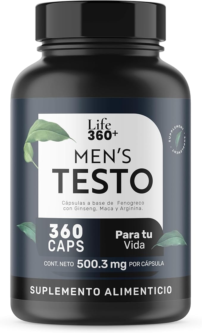 LIFE 360+ Mens Testo | 360 Cápsulas | Maca Negra, Maca Roja y Maca ...
