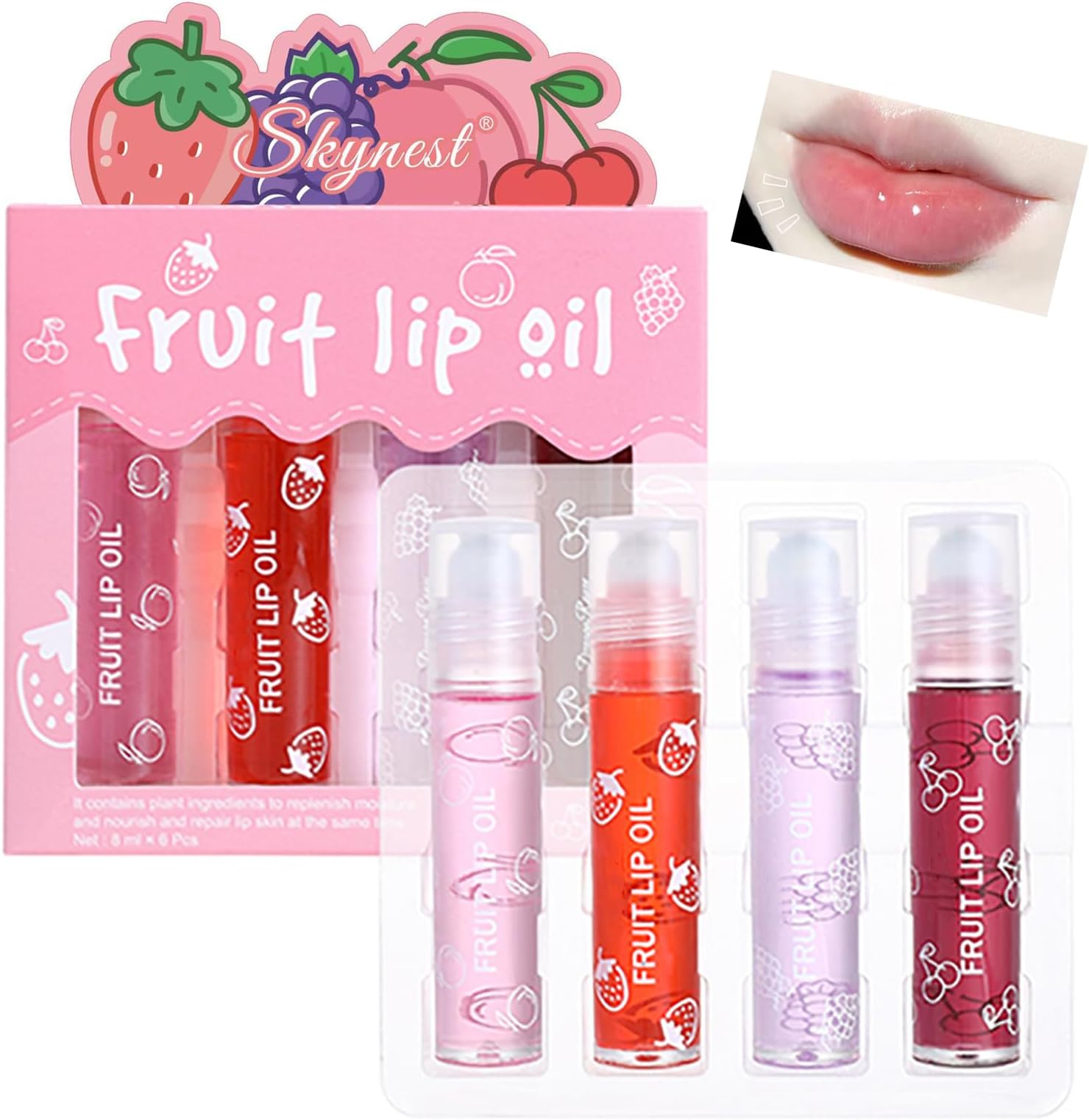 Amazon.com : Skynest Girls Roll On Lip Gloss Set with Case, 4 Pcs ...