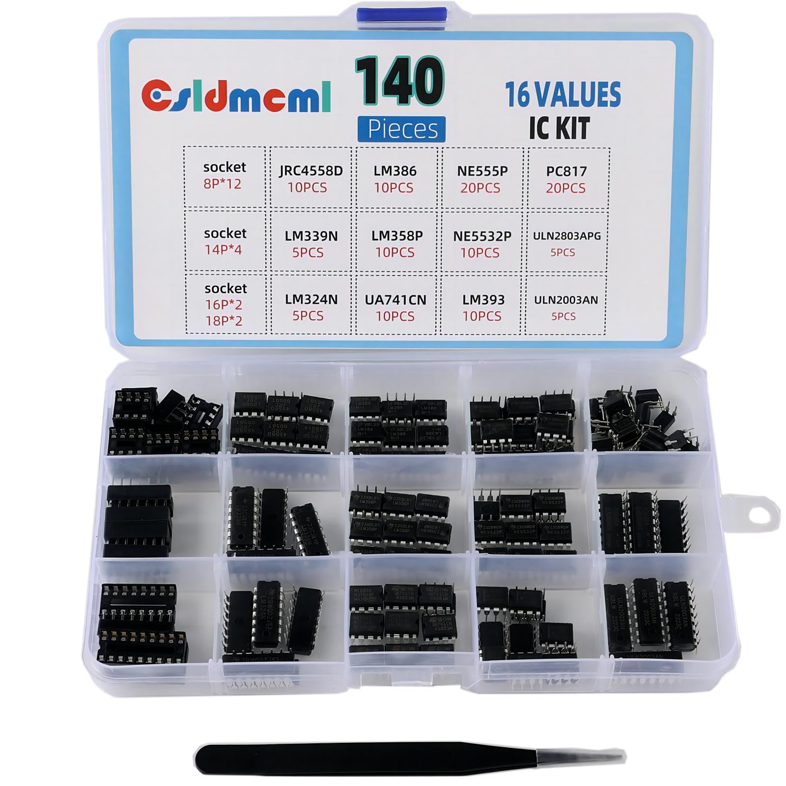 Snapklik.com : Csldmcml 16 Values 140 Pcs IC Assortment Kit - LM324 ...