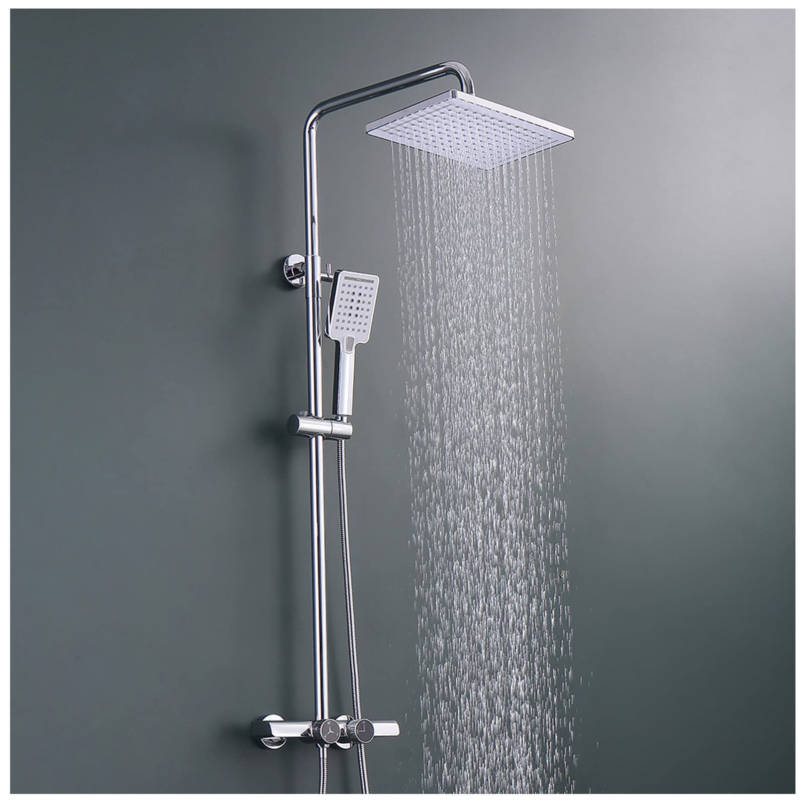 Amazon.com: Ksunun Exposed Shower Systems, Rain Shower Head with ...