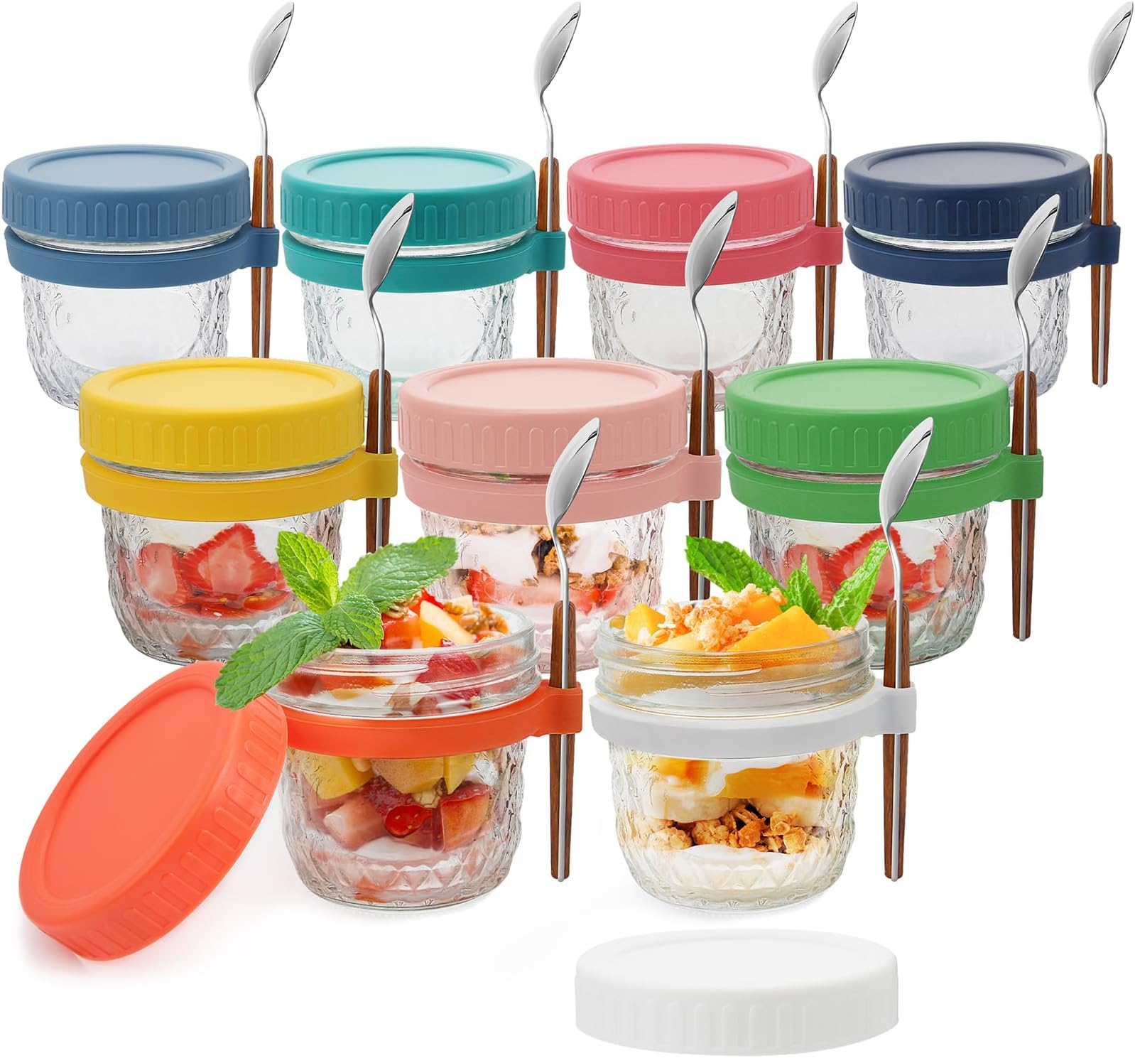 Amazon.com: Mason Jars for Overnight Oats: 6 Pack Overnight Oats ...