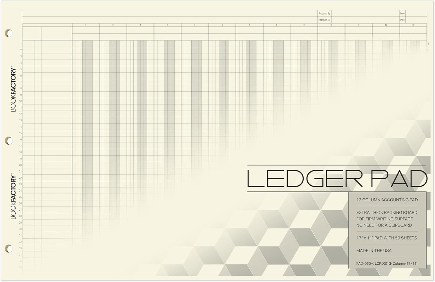 Amazon.com : BookFactory Ledger Pad/Large 13 Column Accounting Ledger ...
