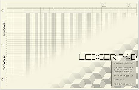 Amazon.com : BookFactory Ledger Pad/Large 13 Column Accounting Ledger ...
