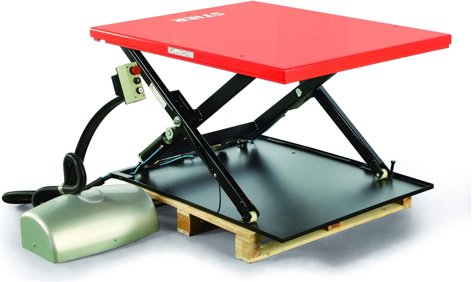 STIER Flach-Scheren-Hubtisch elektrisch mit 1000kg Tragkraft, Plattform ...