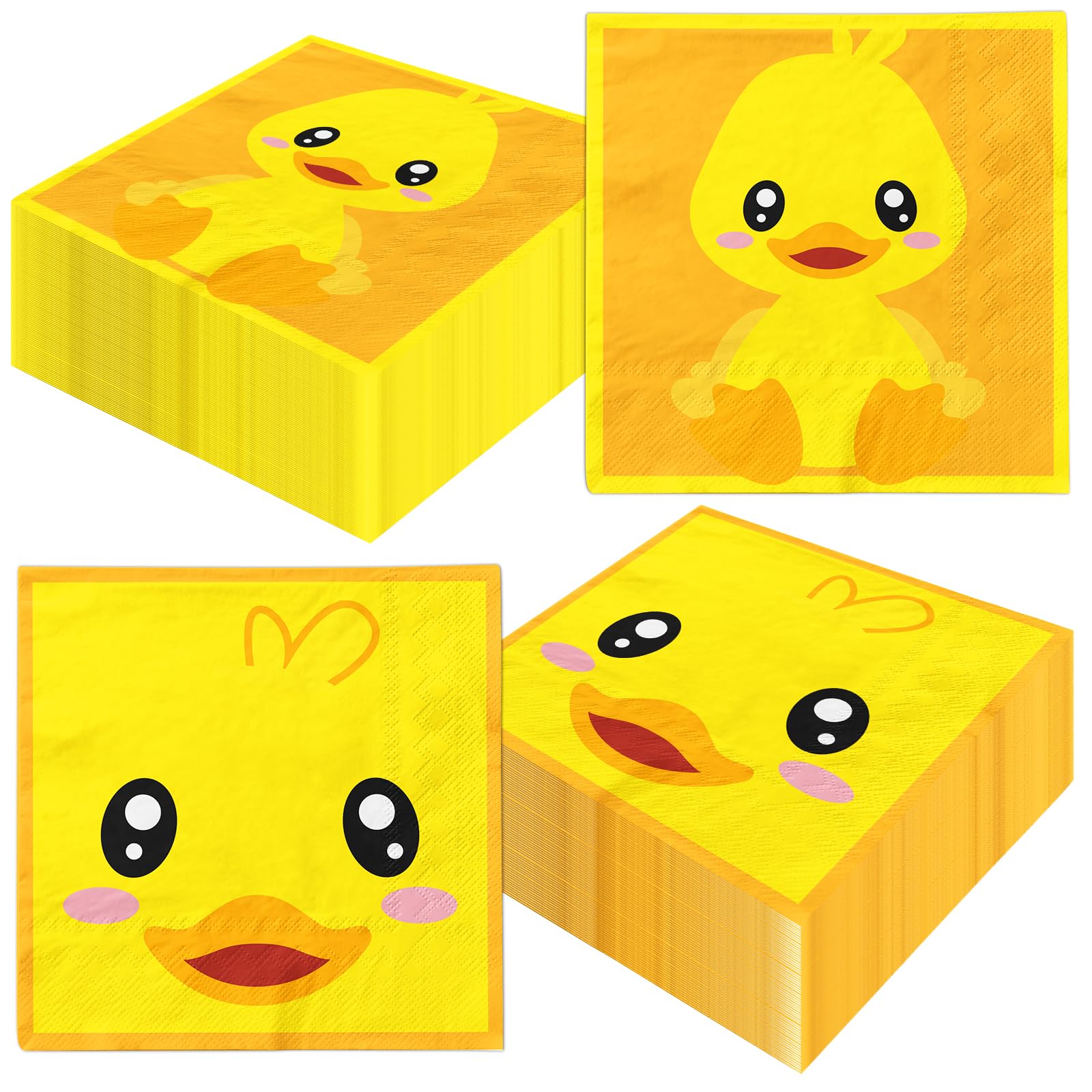 Amazon.com: Rubber Ducky Birthday Napkins, 40Pcs Yellow Duckie Baby ...
