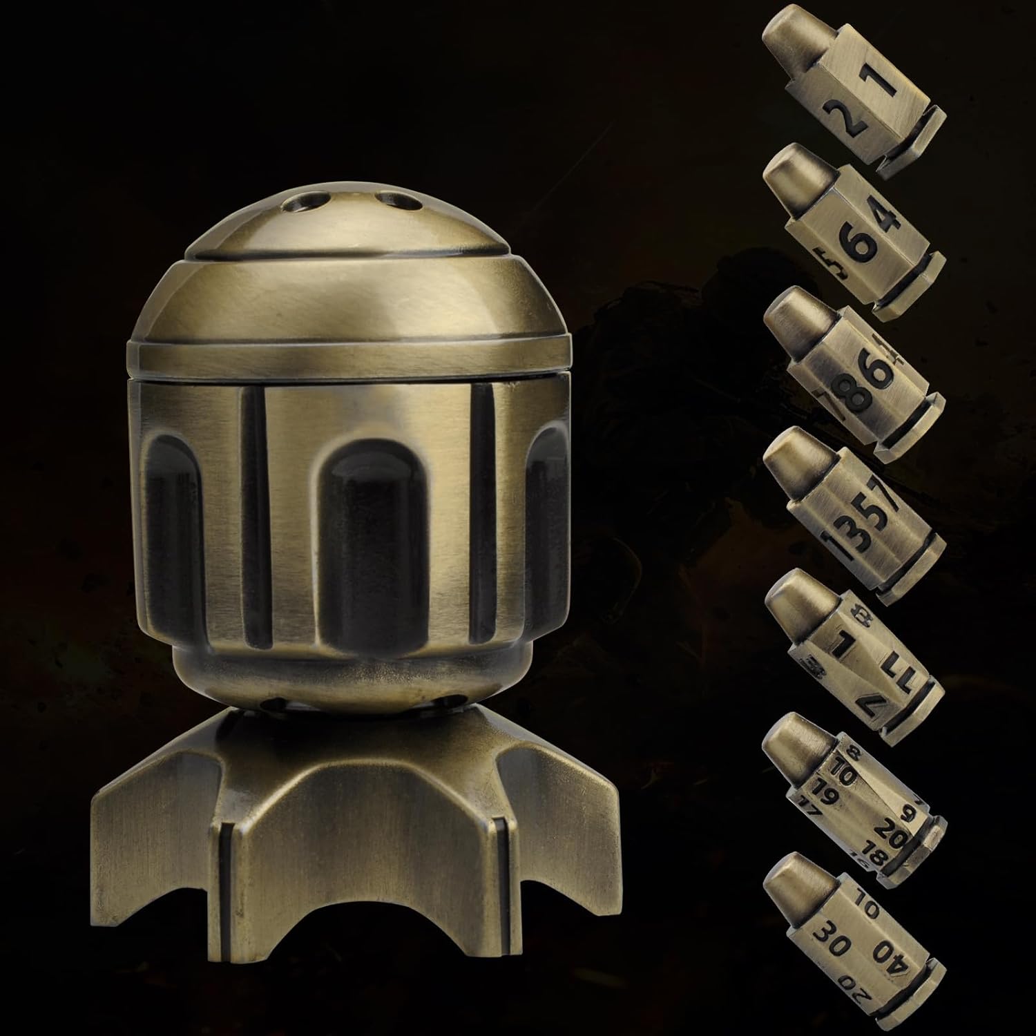 Amazon.com: BiiSaa Metal Bullet Dice Set with Rotating Bomb-Shaped ...