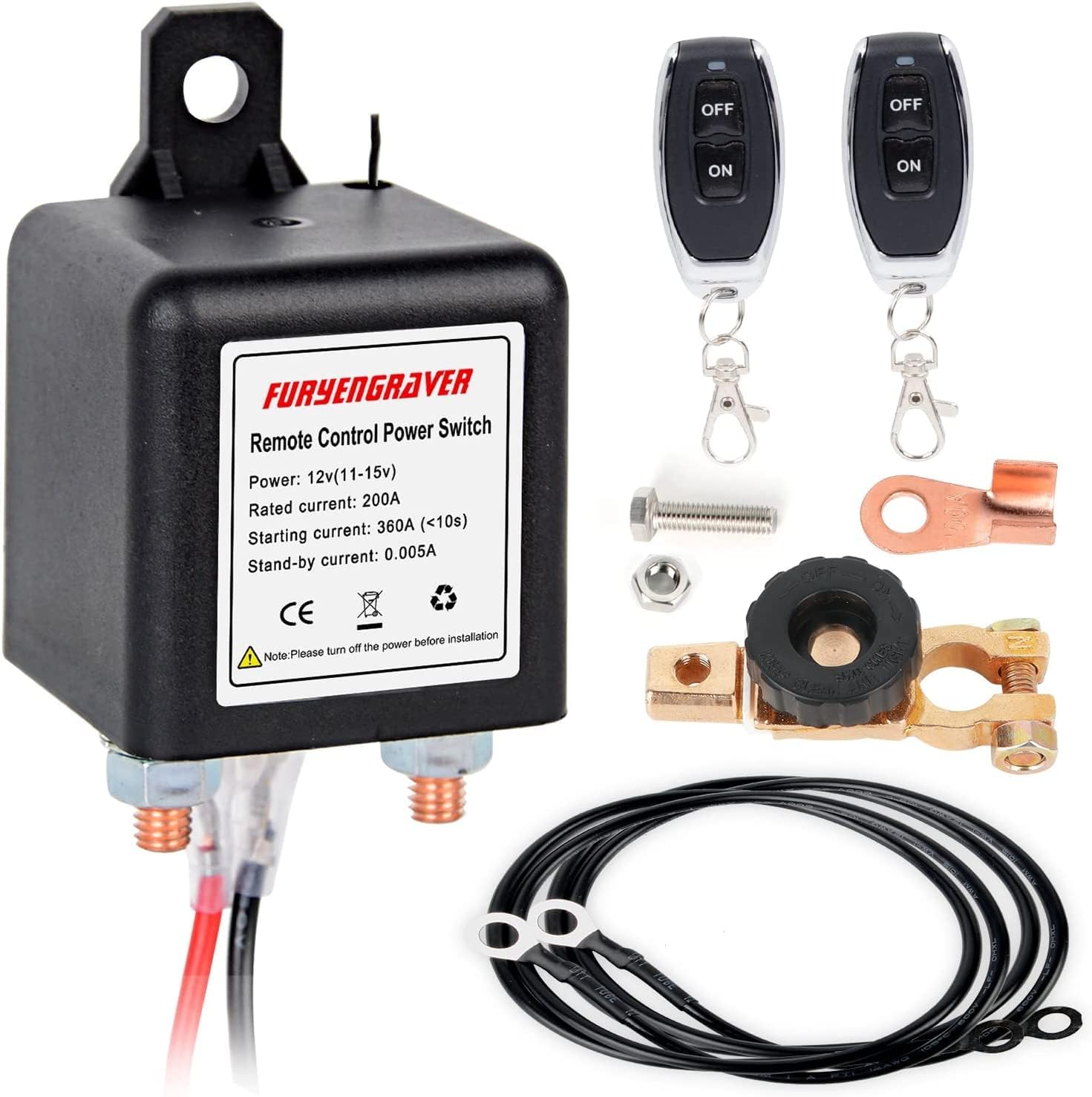 Anti-Theft Remote Control Battery Disconnect Switch for Car - DC12V ...