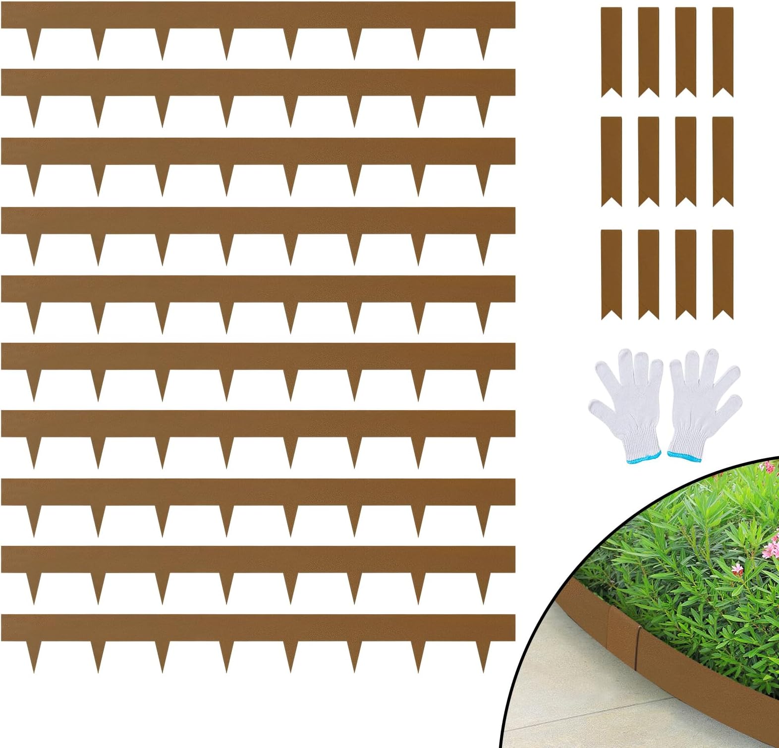 Amazon.com : VEVOR Steel Landscape Edging, 10-Pack Steel Garden Edging ...