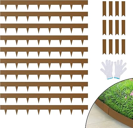 Amazon.com : VEVOR Steel Landscape Edging, 10-Pack Steel Garden Edging ...