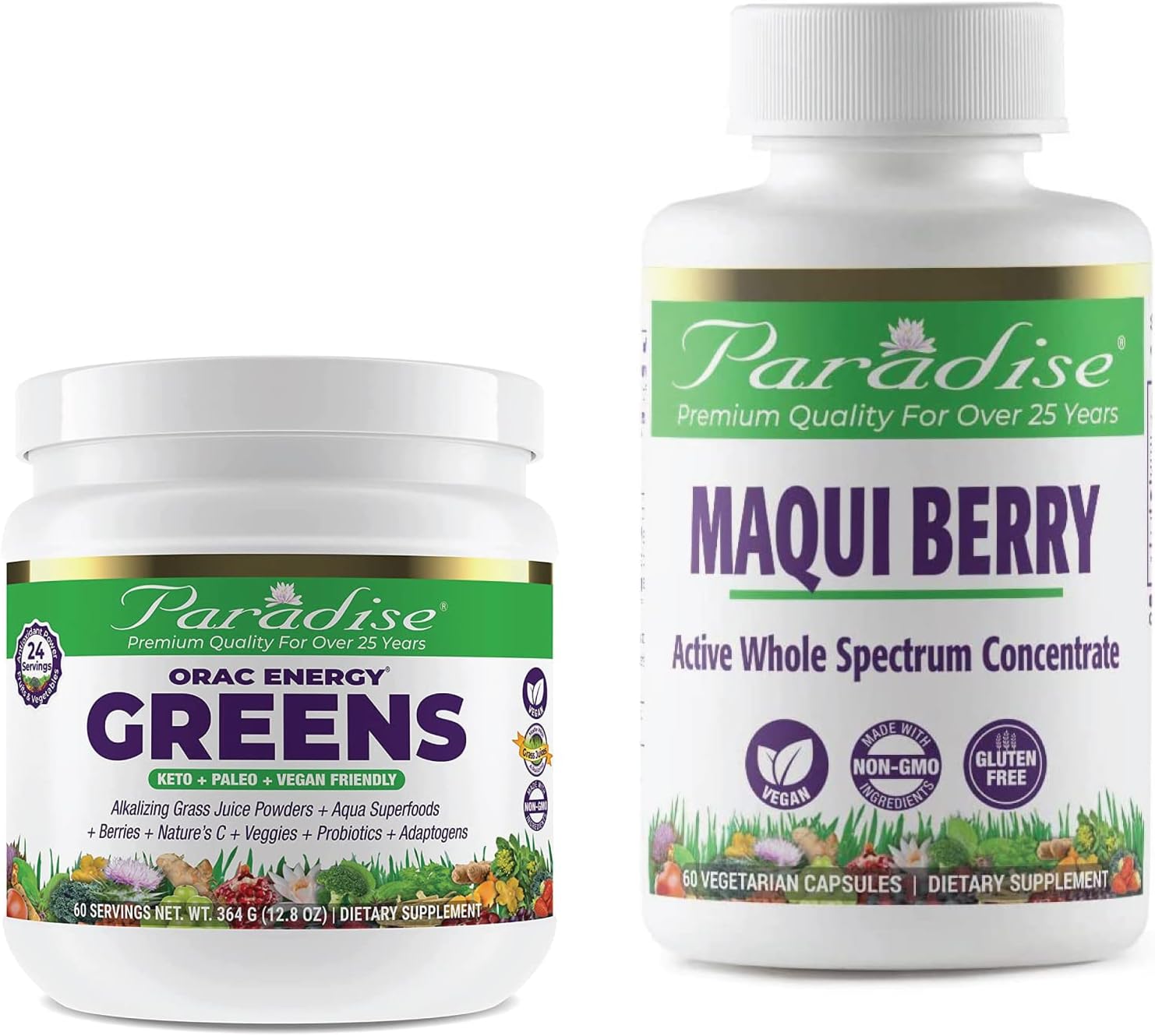 Amazon.com: Paradise Herbs Maqui Berry + ORAC Energy Greens Antioxidant ...