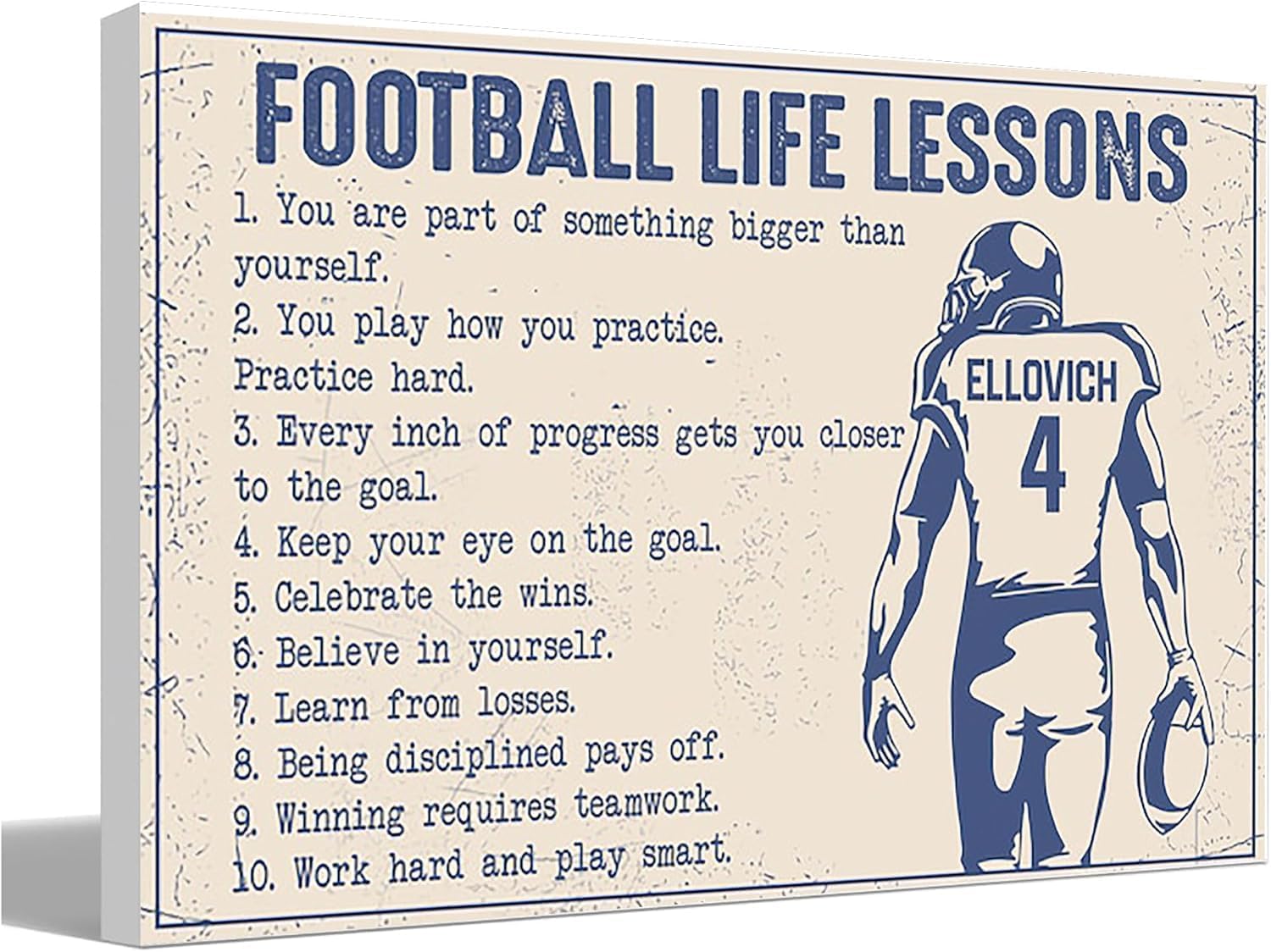 Amazon.com: Personalized Football Life Lessons Canvas Wall Art, Custom ...