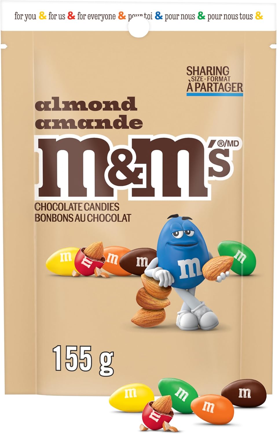 M&M'S, Almond Milk Chocolate Candies, Sharing Bag, 155g : Amazon.ca ...
