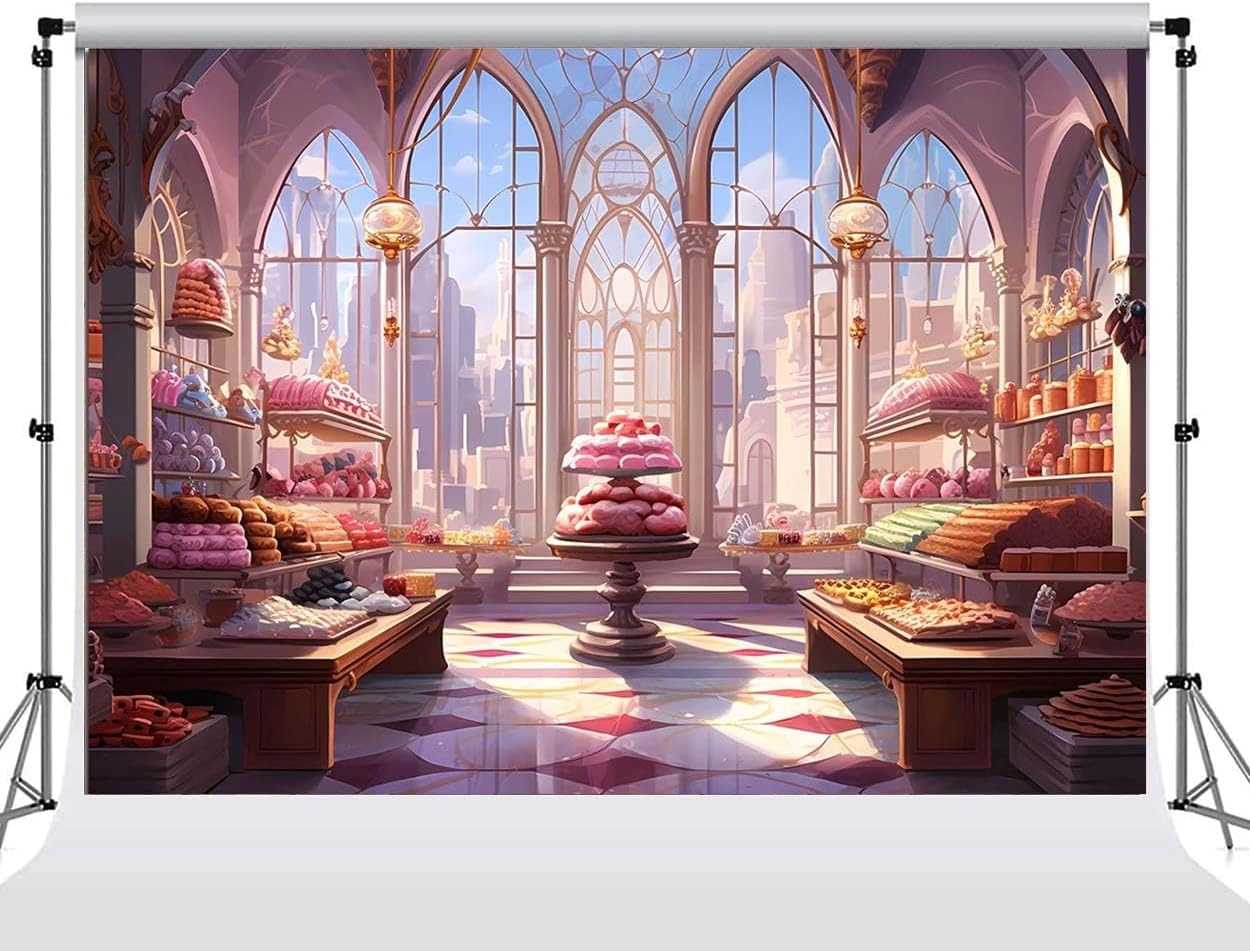 Amazon.com : Bakery Backdrop Bread Dessert in Showcase Background ...