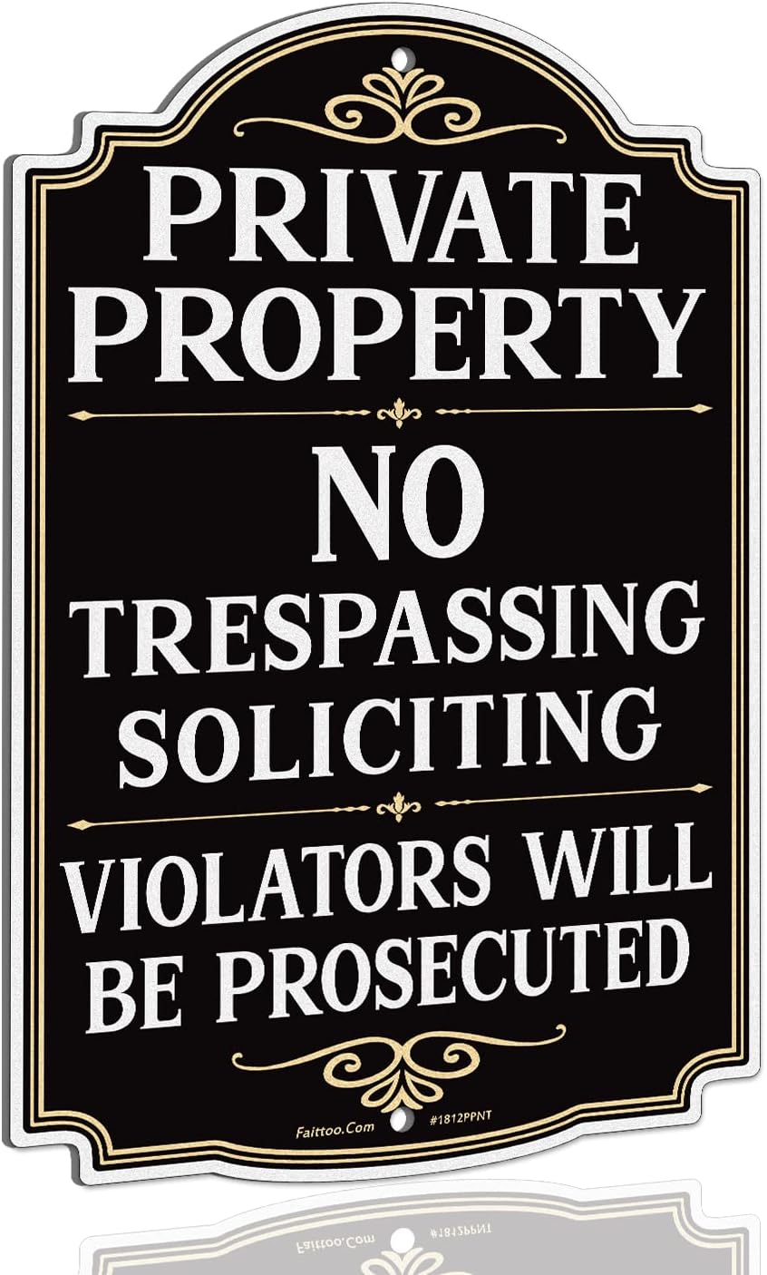 Amazon.com : Faittoo No Trespassing Sign Private Property Protected By ...