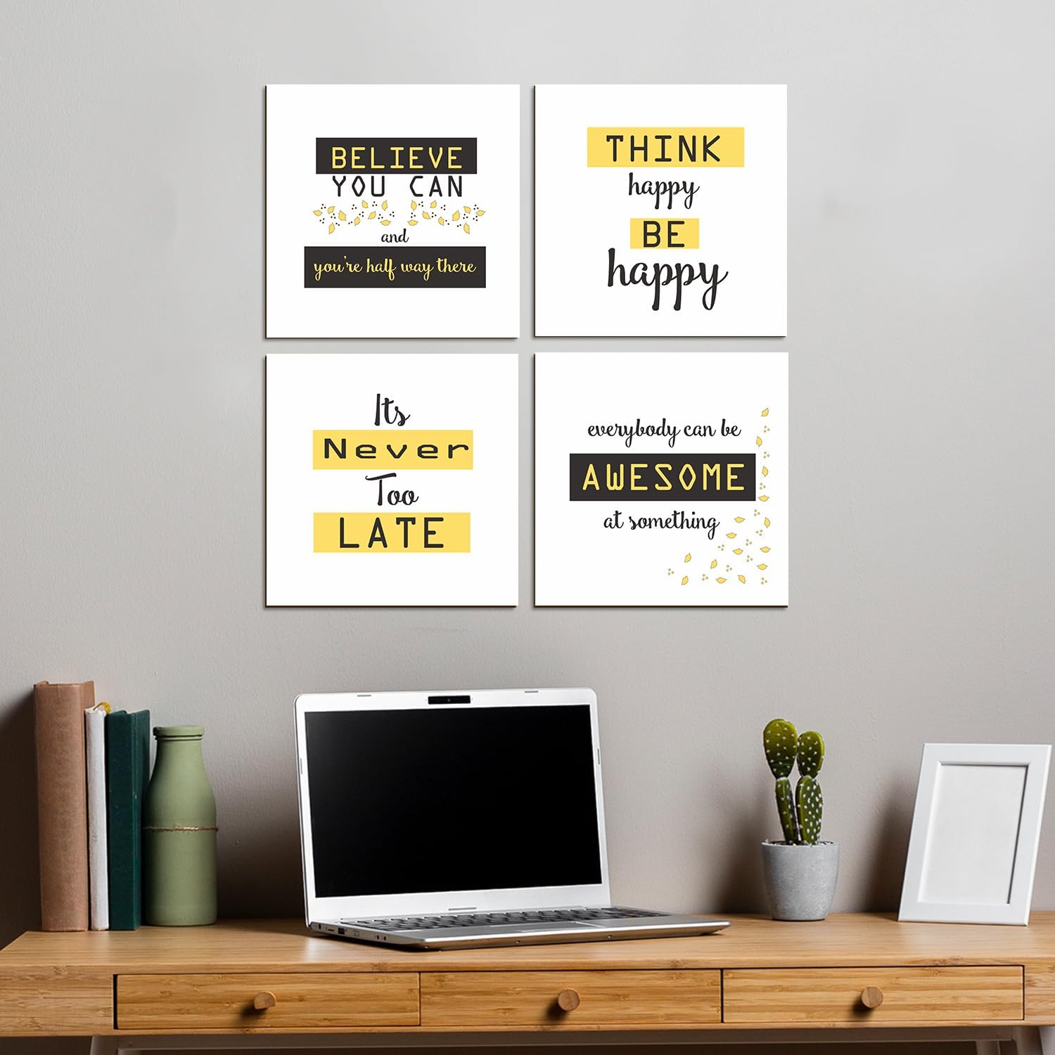 PAPER PLANE DESIGN Motivational Framed Poster Set Of 4, 10 Inch x10 ...