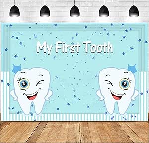 Amazon.com : 5x4 Feet Teeth Theme 1st Birthday Backdrop Decoration My ...