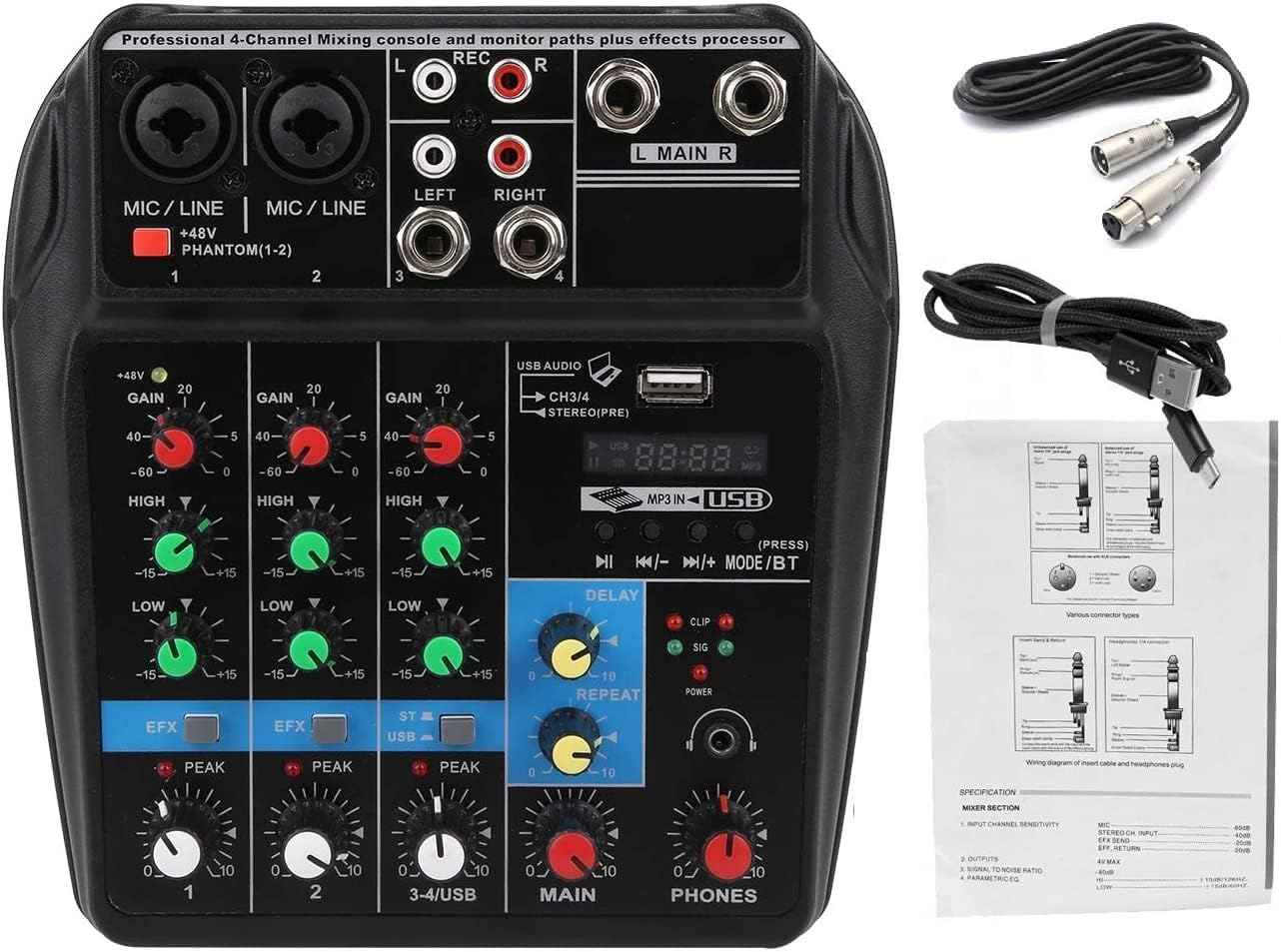 Xtreme Acoustics XAMXB4 Professional Audio Mixer with Free Learning ...