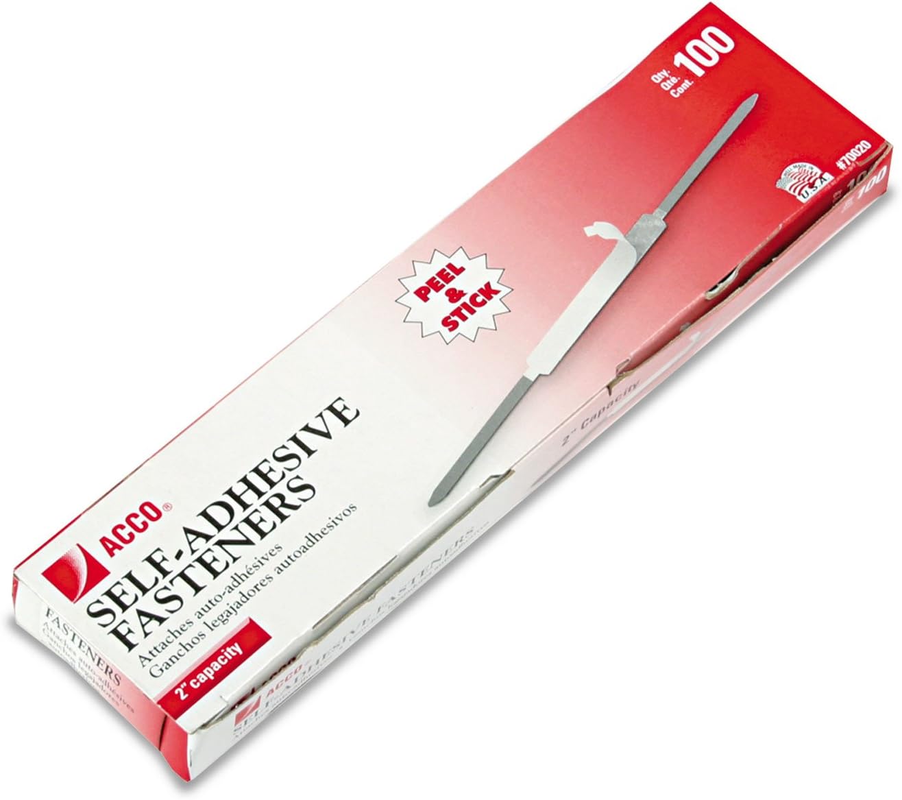 ACCO Economy Self-Adhesive Fastener, 2-Inch Capacity, 2 3/4-Inch Prong ...